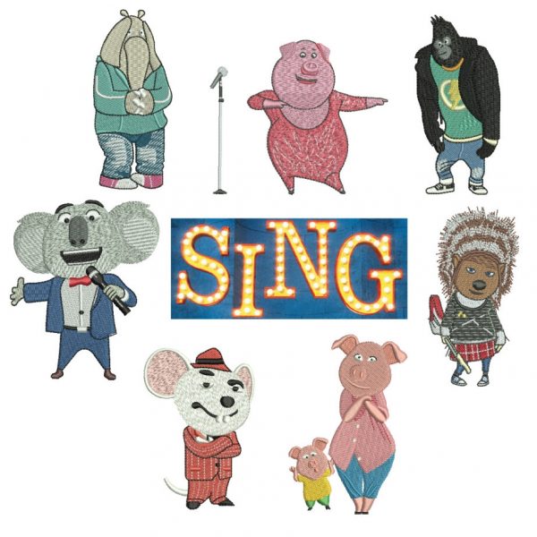 Sing - 7 Characters - Machine Embroidery Designs | Indian Digitizer ...