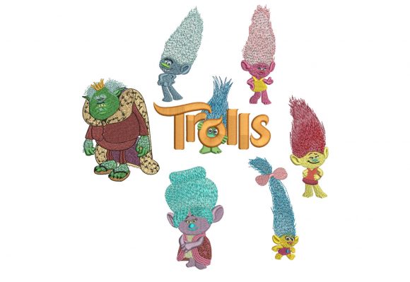 Trolls - Machine Embroidery Designs - Set No.3 | Indian Digitizer ...